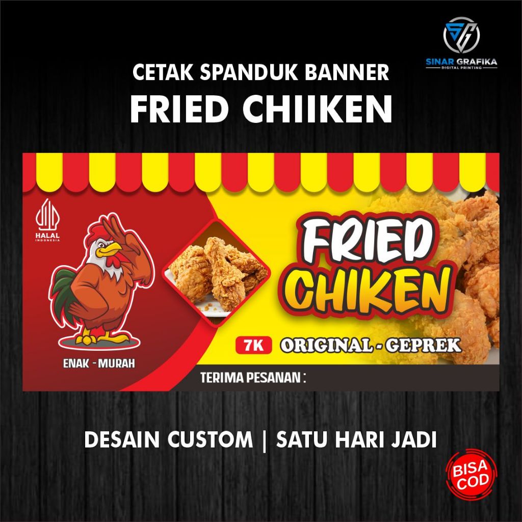 Jual Spanduk Fried Chicken, Banner Fried Chiken, Bisa Request Desain ...