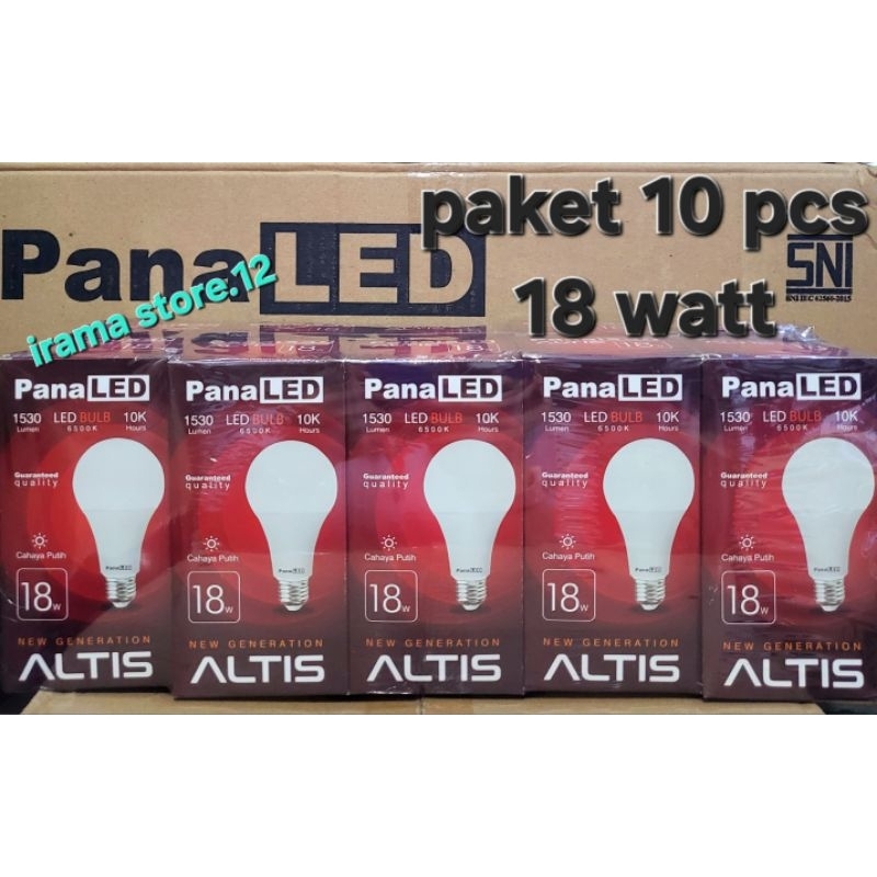 Jual Lampu LED PanaLed Altis 18 Watt / Lampu LED Bulb / Lampu Putih / Paket 10 Pcs / 1 Pak ...