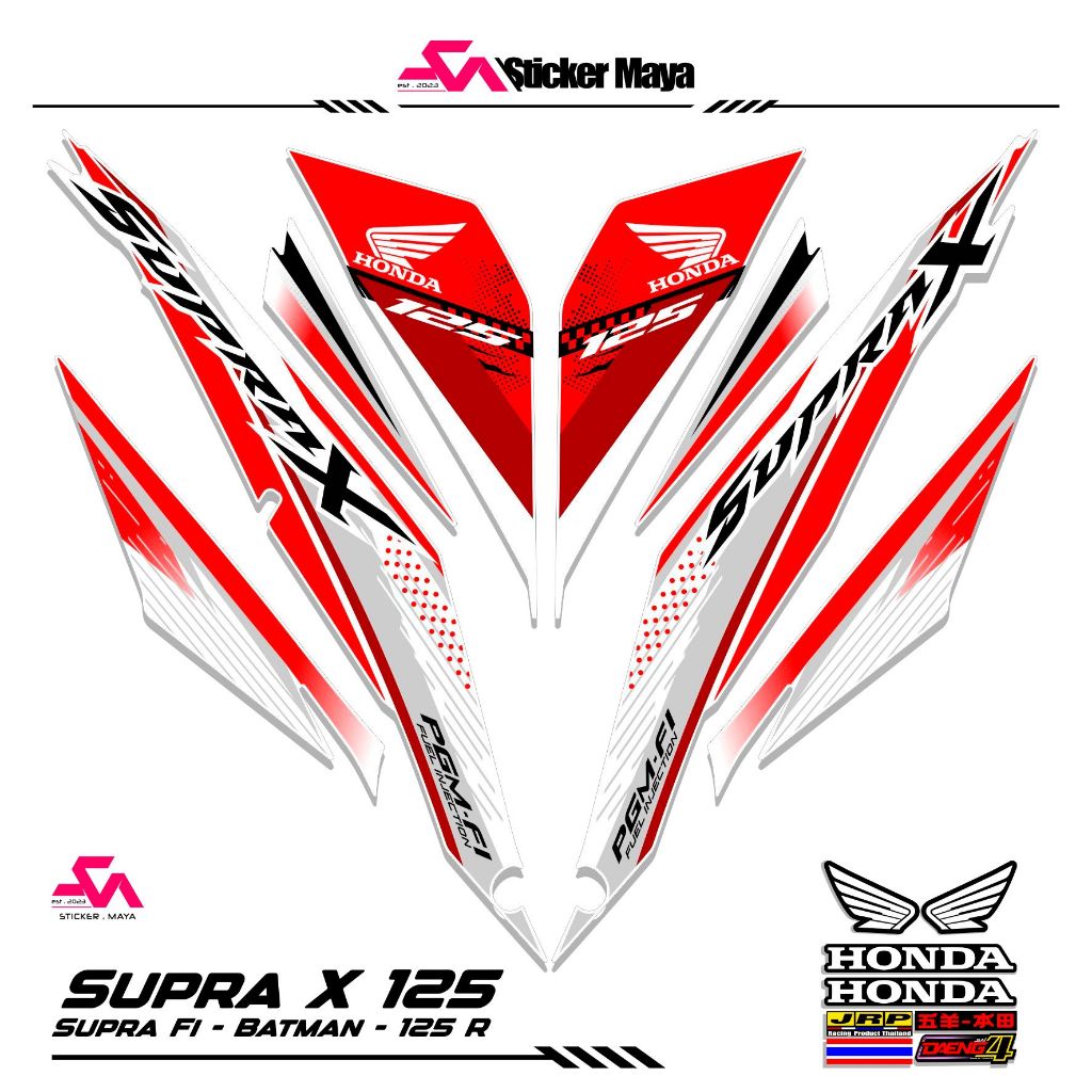 Jual Striping Supra X 125 R Motif X6/Stiker Supra X 125 Fi/Sticker ...
