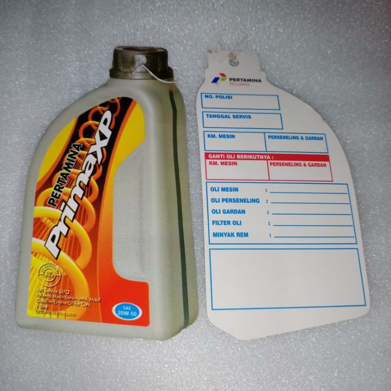 Jual Kartu ganti oli 1bh pertamina Prima XP/Fastron/Meditran SX murah oil olie kertas gantung ...