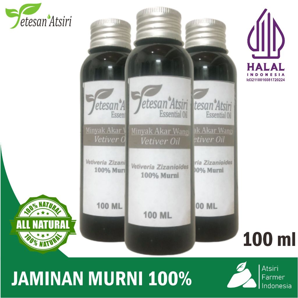 Jual 100ml minyak atsiri akar wangi usar madu murni murni vetiver pure essential oil ...