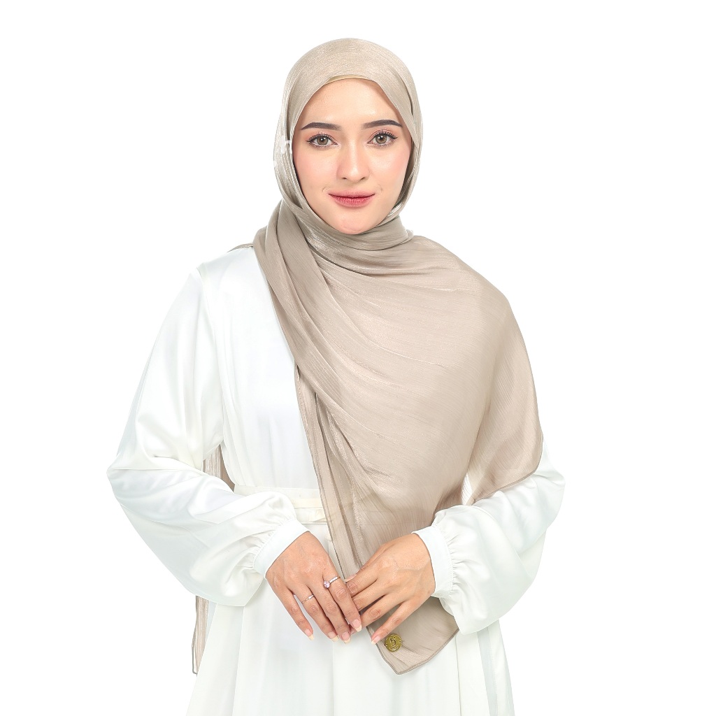 Jual Hijaberies - Shimmer Arabian Silk Pashmina (Khaky) | Hijab ...