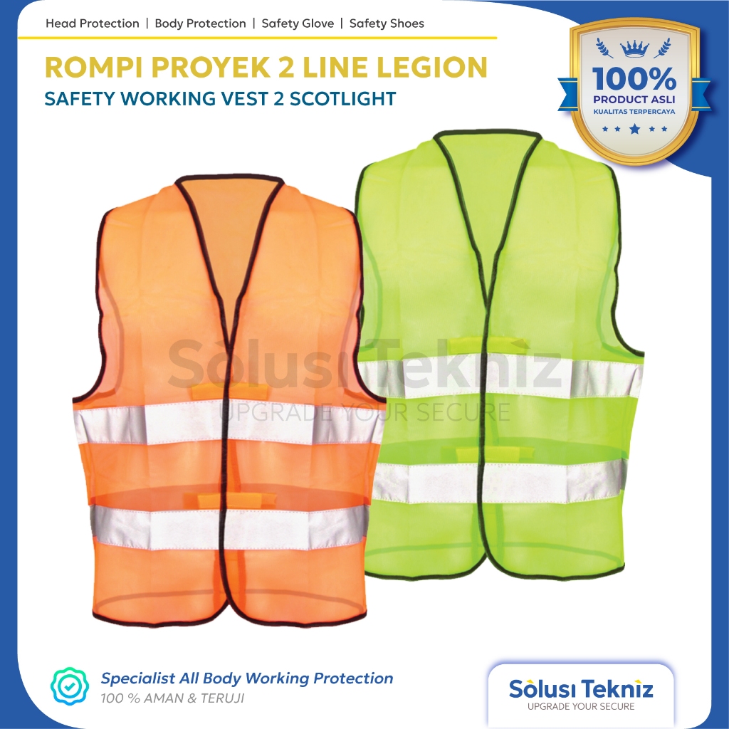 Jual Rompi Proyek Safety 2 Line Scotlight Polyester / Vest Working ...
