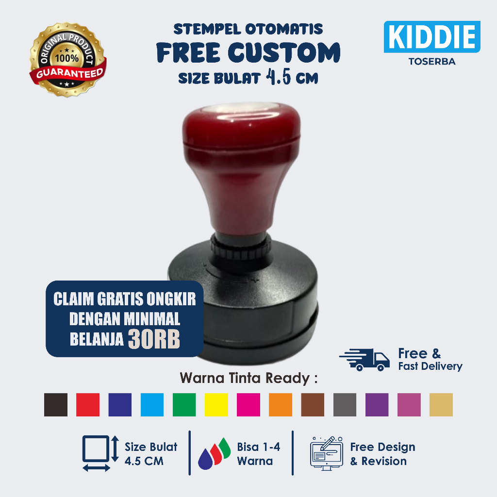 Jual Stempel Flash Bulat 4,5 CM, stampel online shop, Stempel otomatis, stampel perusahaan ...