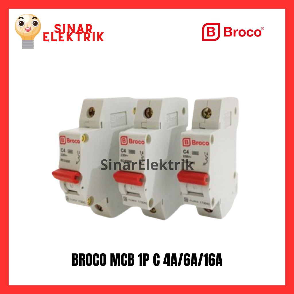 Jual BROCO MCB 1P C 4A/6A/16A SNI ORIGINAL ORI MURAH | Shopee Indonesia