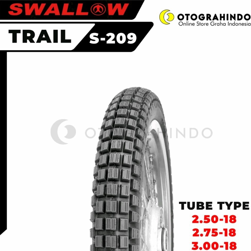 Jual Ban Luar Motor Trail Swallow S-209 Ukuran 250 275 300 Ring 18 Tube ...