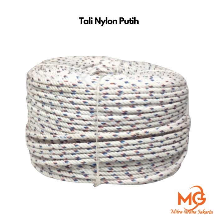 Jual 20 Meter Tali Nylon Tambang Kapal Nilon Putih Tampar Dadung Ikat ...