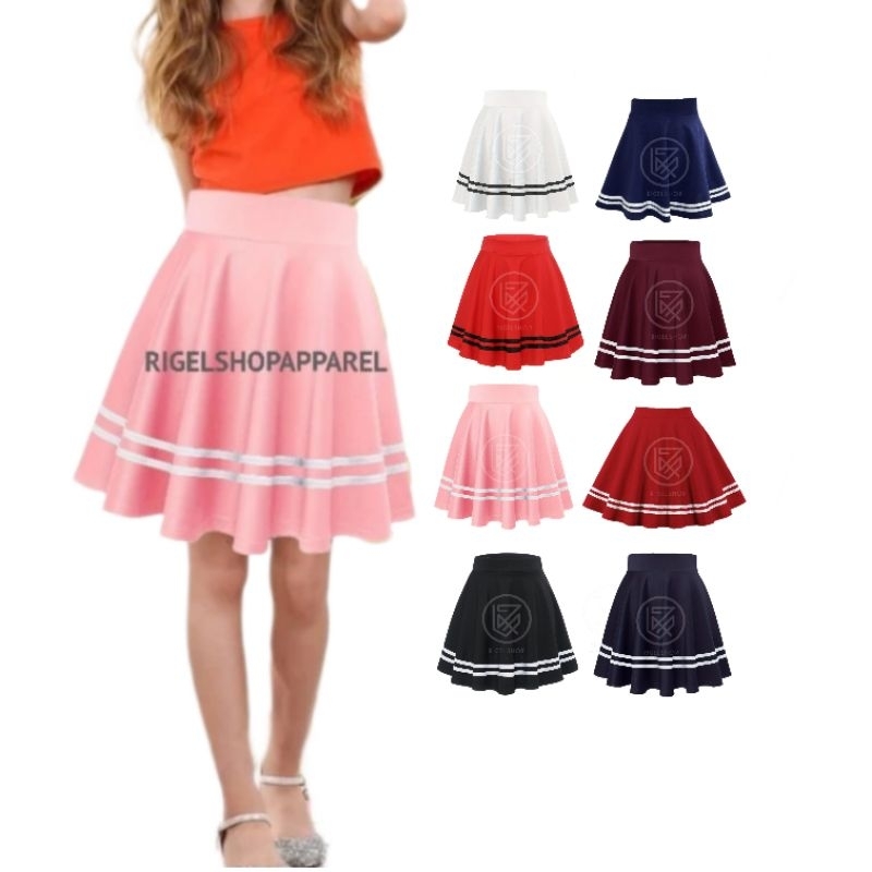 Jual rok pendek anak rok mini anak rok anak polos rok anak list putih ...