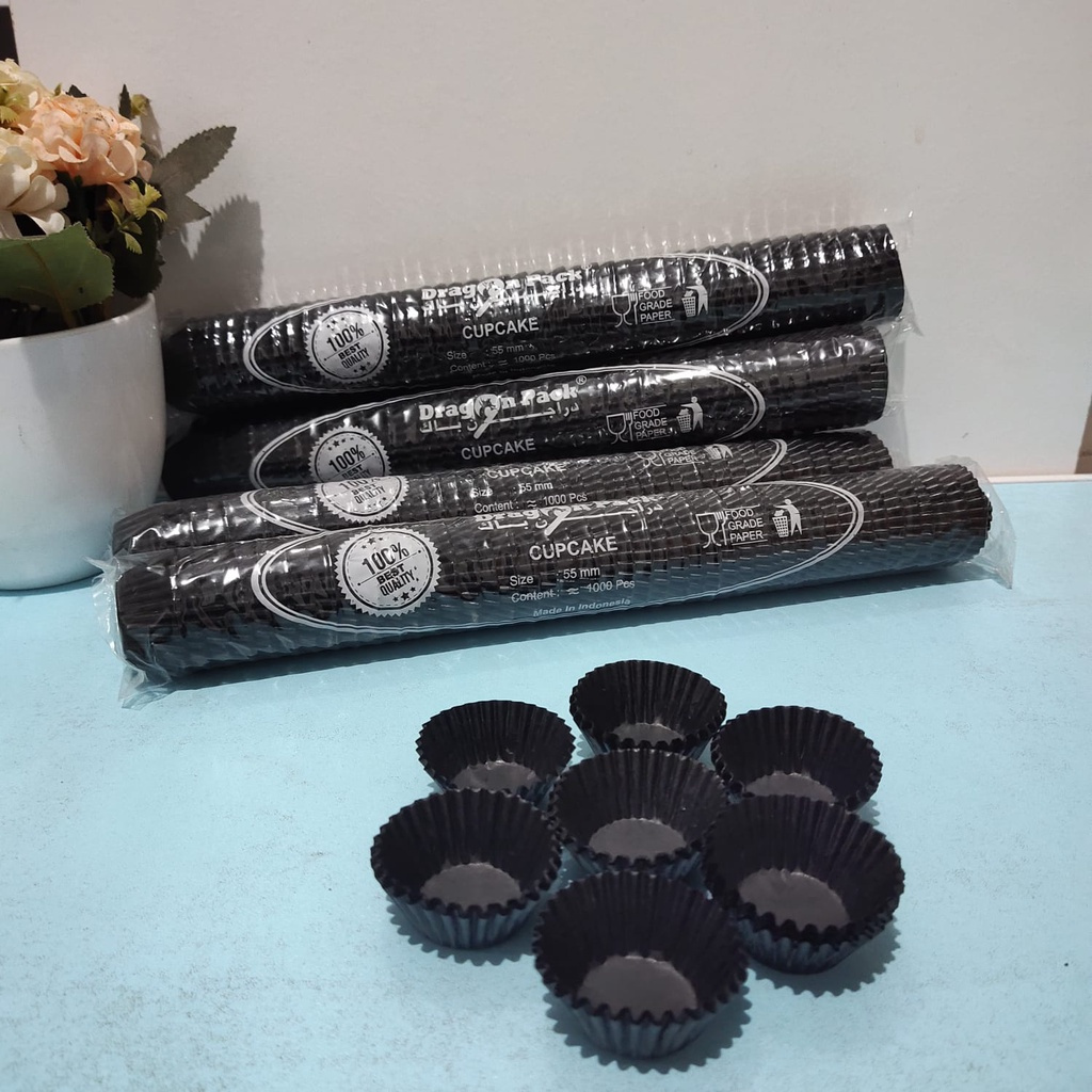 Jual DRAGON PACK CUP CASE BLACK 5,5CM-5,0CM / PAPER CUP BLACK 1000 PC ...