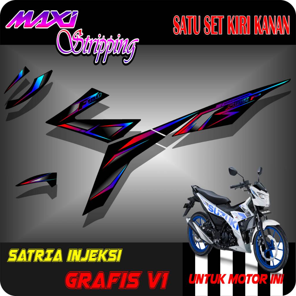 Jual Stiker striping Suzuki Satria fu Injeksi Grafis v1 | Shopee Indonesia