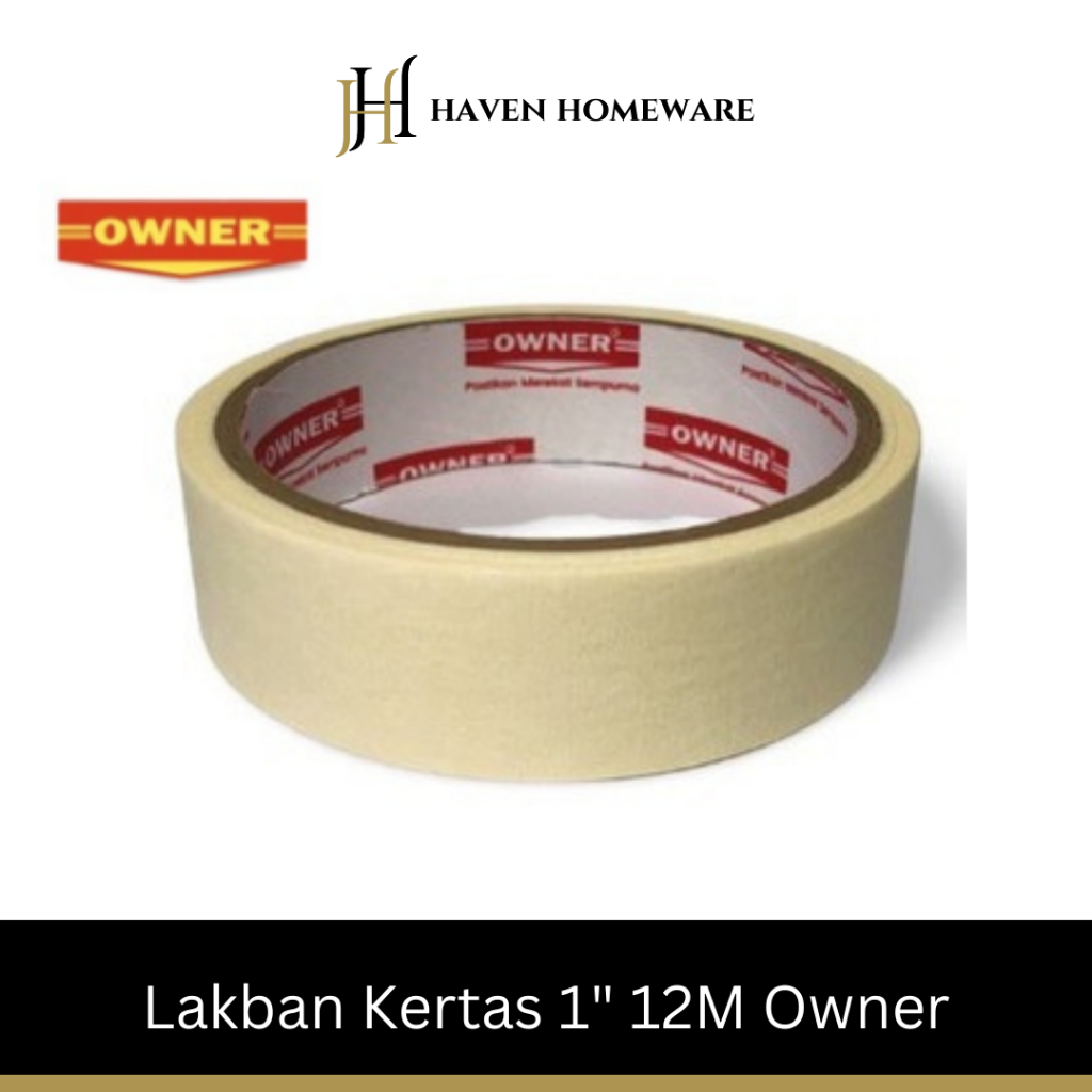 Jual Lakban Kertas 1 inch 12m Owner Masking Tape Lakban Kertas/lakban ...