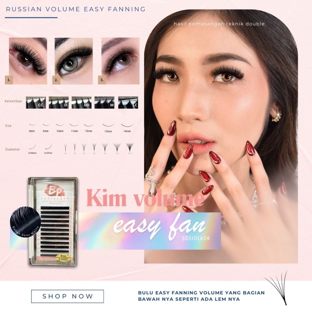 Jual KIM VOLUME EYELASH EXTENSION EASY FANNING RUSSIAN MEGA VOLUME | Shopee Indonesia