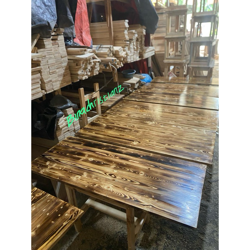 Jual papan kayu jati belanda 120x40x2cm motif bakar vernis | Shopee ...