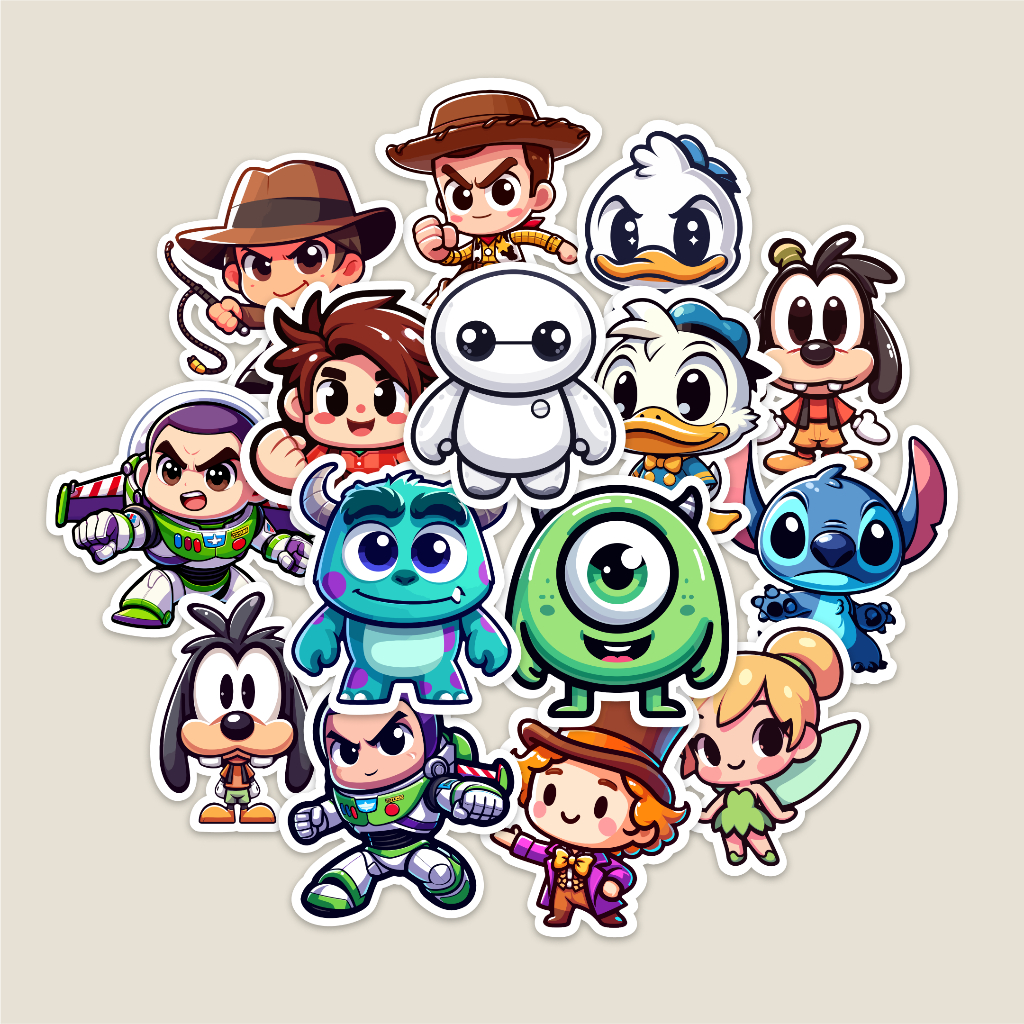 Jual Sticker Disney Characters Vinyl Waterproof (15 pcs) | Shopee Indonesia