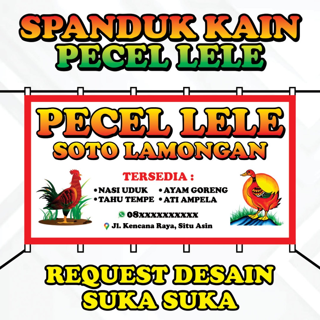 Jual SPANDUK PECEL LELE - BUBUR AYAM - NASI GORENG - CUSTOM + FREE ...