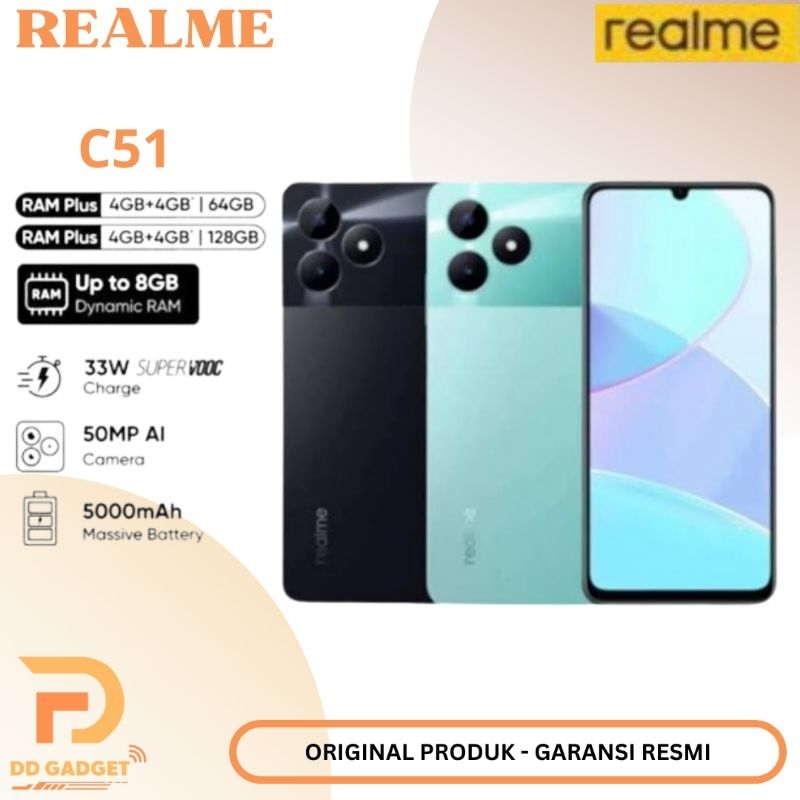 Jual REALME C51 4/64 || 4/128 GARANSI RESMI REALME INDONESIA | Shopee ...