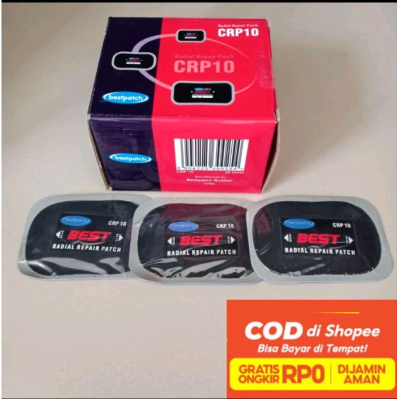 Jual Bestpatch CRP 10 Radial Tyre Patch - Karet Tambal Ban Luar - Bestpatch - 1 Box isi 20pcs ...
