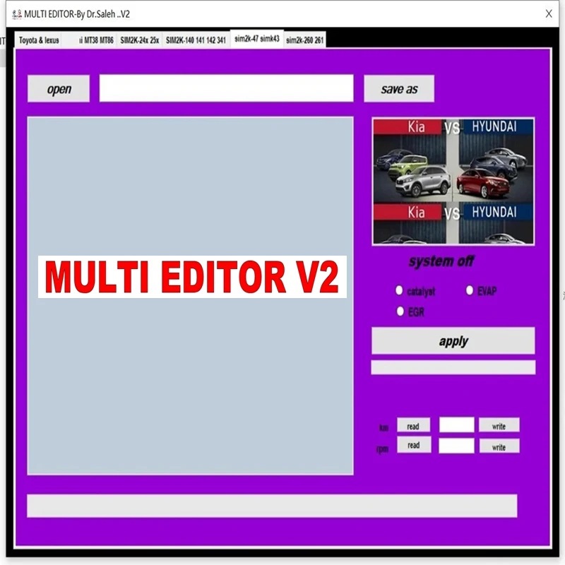 Jual Software Unlimited Full Multi Editor Tool V2 for Ecu Car KIA ...