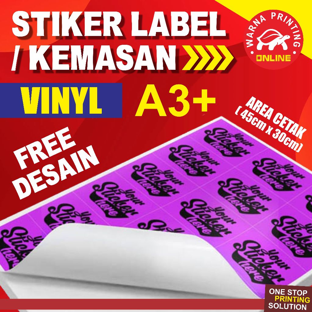 Jual CETAK STIKER LABEL STIKER VINYL FREE DESAIN SUDAH SAMA CUTTING ...
