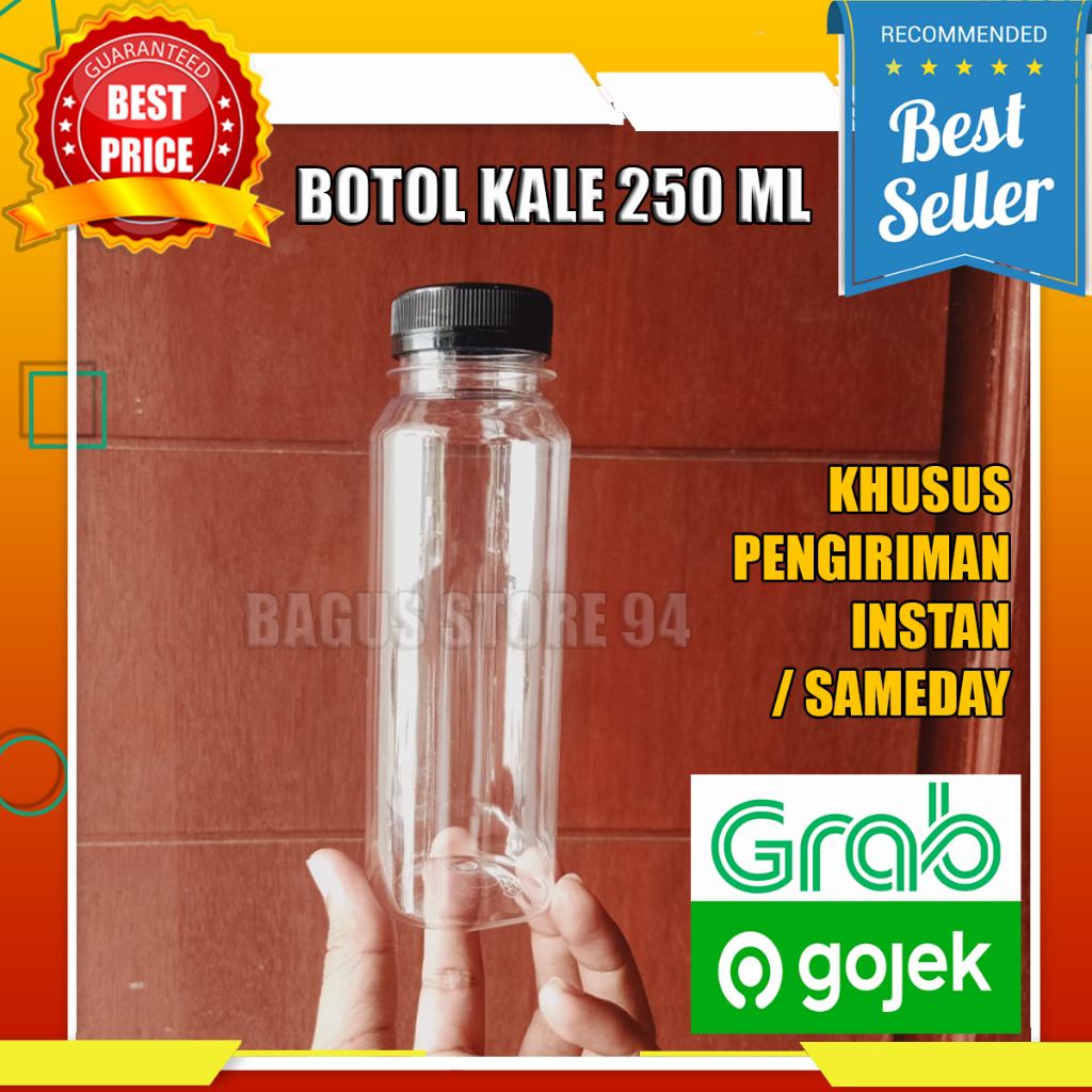 Jual botol kale 250 ml 18 gram murah / botol minum 250 ml tutup besar ...