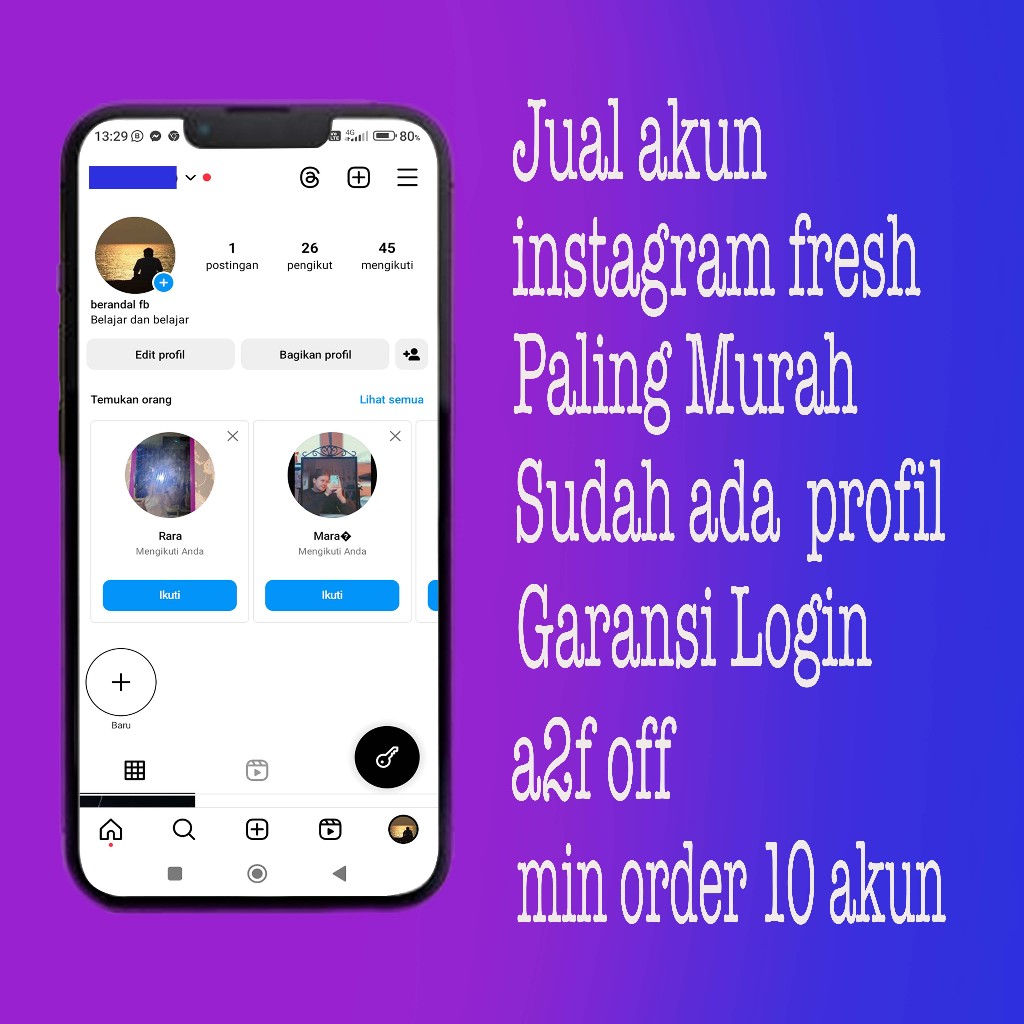 Jual akun IG fresh aktif 2fa atau a2f nya | Shopee Indonesia