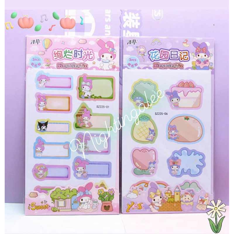 Jual (LLB) STICKER LABEL BISA UNTUK TULIS NAMA MOTIF DAN KARAKER MELODY ...