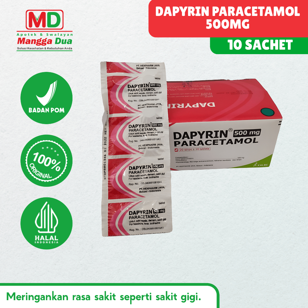 Jual Dapyrin Pereda Sakit Kepala 500mg 1 Strip Isi 10 Tablet Original ...