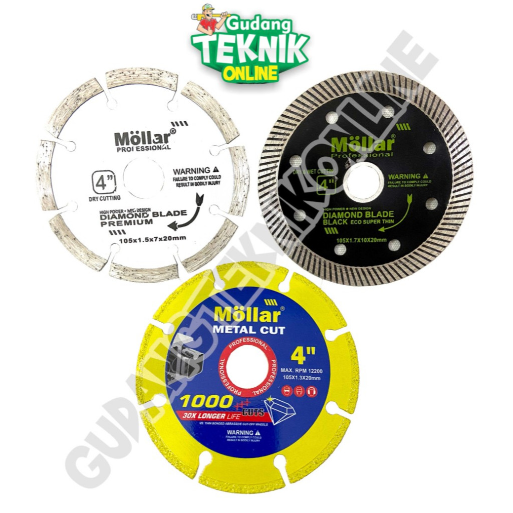 Jual MOLLAR Diamond Wheel 4" Wet Dry Turbo MOLLAR / Mata Pisau Potong ...