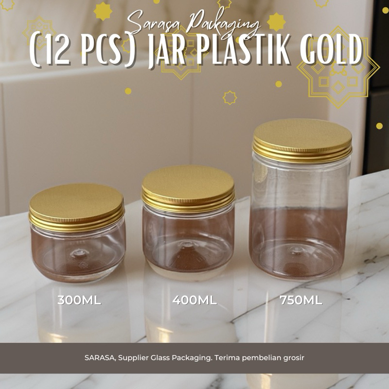 Jual (12 PCS) Jar Toples Plastik PET 300ml 400ml 300 400 750ml 750 ml ...