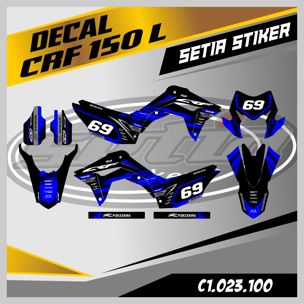 Jual DECAL STIKER CRF 150 L FULL BODY, WARNA BIRU HITAM, SUPERMOTO, TRAIL, DESAIN BEBAS CUSTOM ...