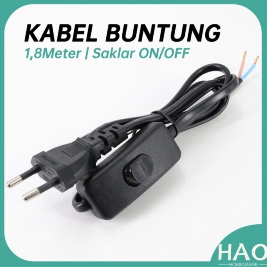 Jual KABEL BUNTUNG PLUS SAKLAR ON OFF 180CM UNTUK TL T5 NEON FLEX LED ...