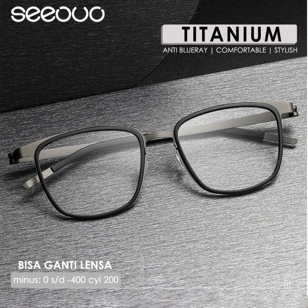 Jual Seeouo Kacamata Antiradiasi Blueray Bahan Titanium Fashion Stylish Unisex Bentuk Kotak ...