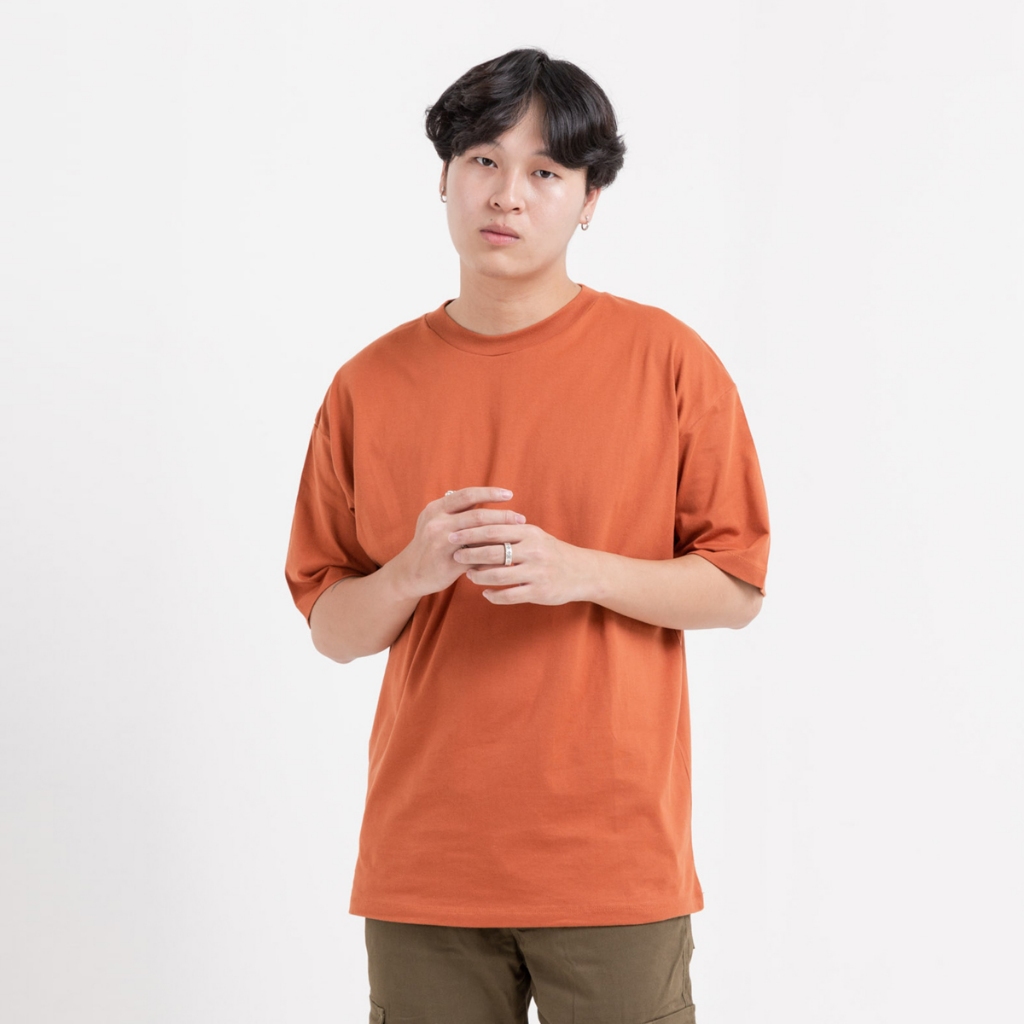 Jual SUJI LAB Kaos Polos T-Shirt Oversize Oversized Pria Merah Bata ...