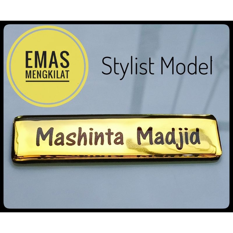 Jual Name Tag Papan Nama Warna Gold Emas Mengkilat - Peniti - Magnet # ...