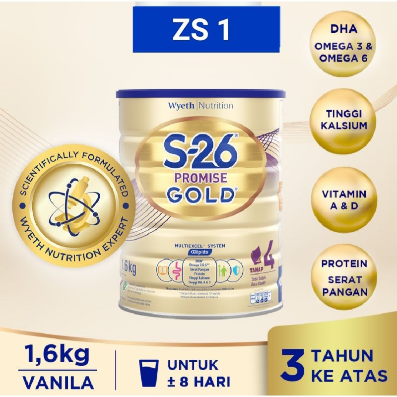 Jual Susu S26 Promise GOLD Tahap 4 (3-12 Tahun) Rasa Vanila Kaleng 1600 Gram | Shopee Indonesia