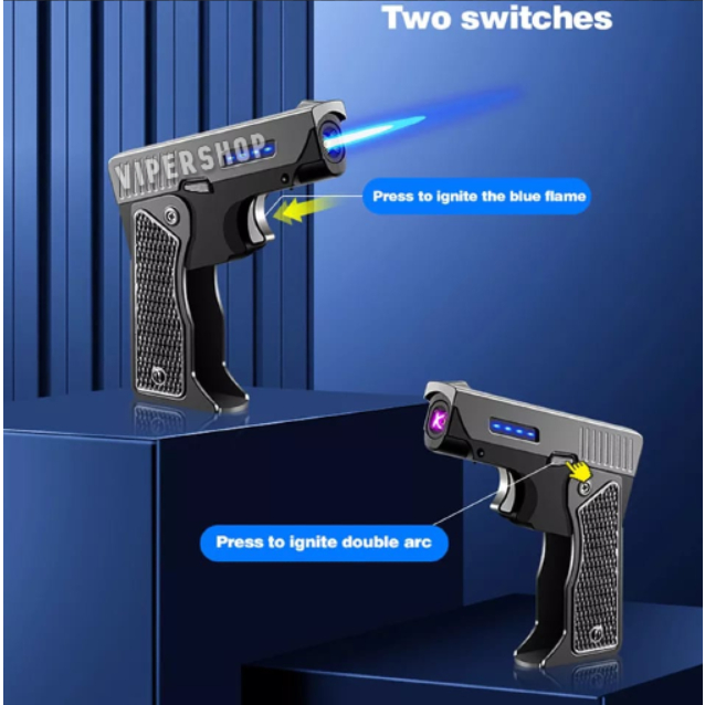 Jual Korek Api Gas 2 Api Elektrik Model Transformer Miniatur Pistol ...