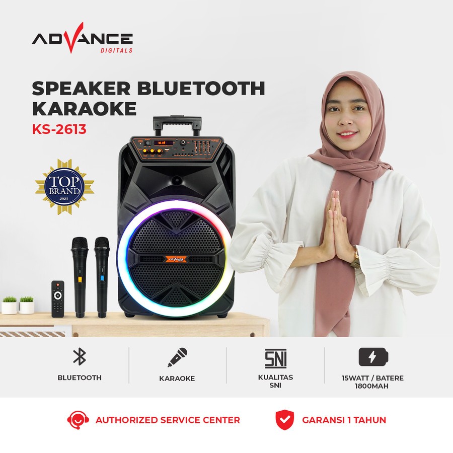 Jual Speaker Meeting Advance KS-2613 Portable Bluetooth 12'' Free 2 Mic | Shopee Indonesia