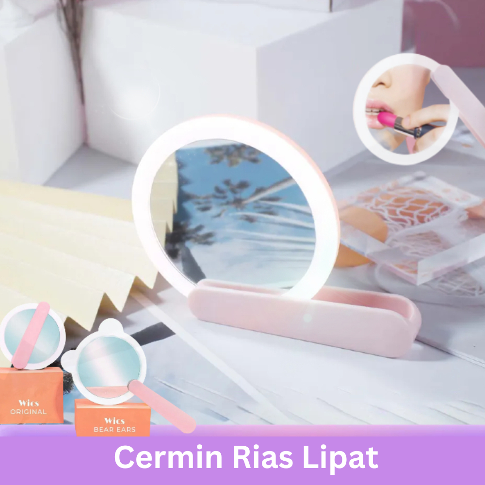 Jual WICS Cermin Rias Lipat dengn LED Cermin Tas Lipat Cermin dompet ...