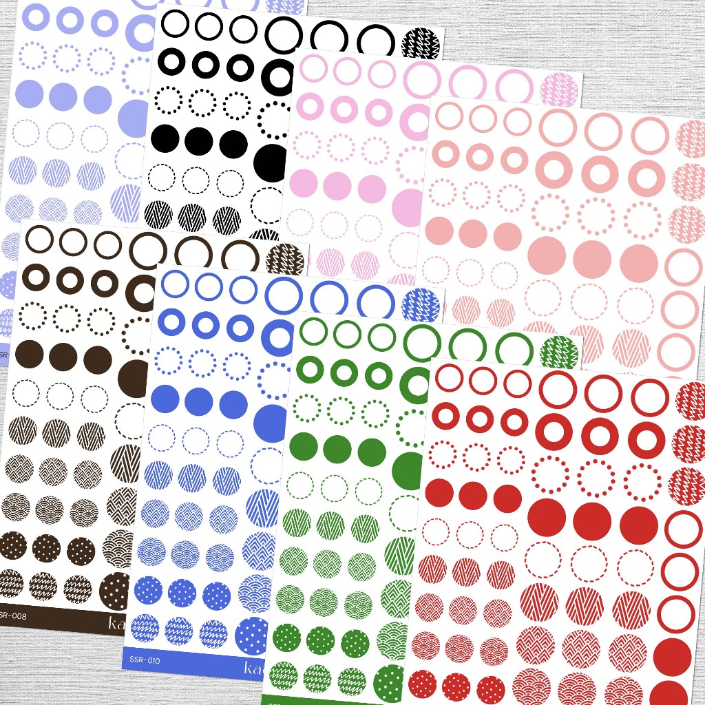 Jual Basic Shape Sticker Stiker Sheet: Round / Bulat Journal Jurnal ...