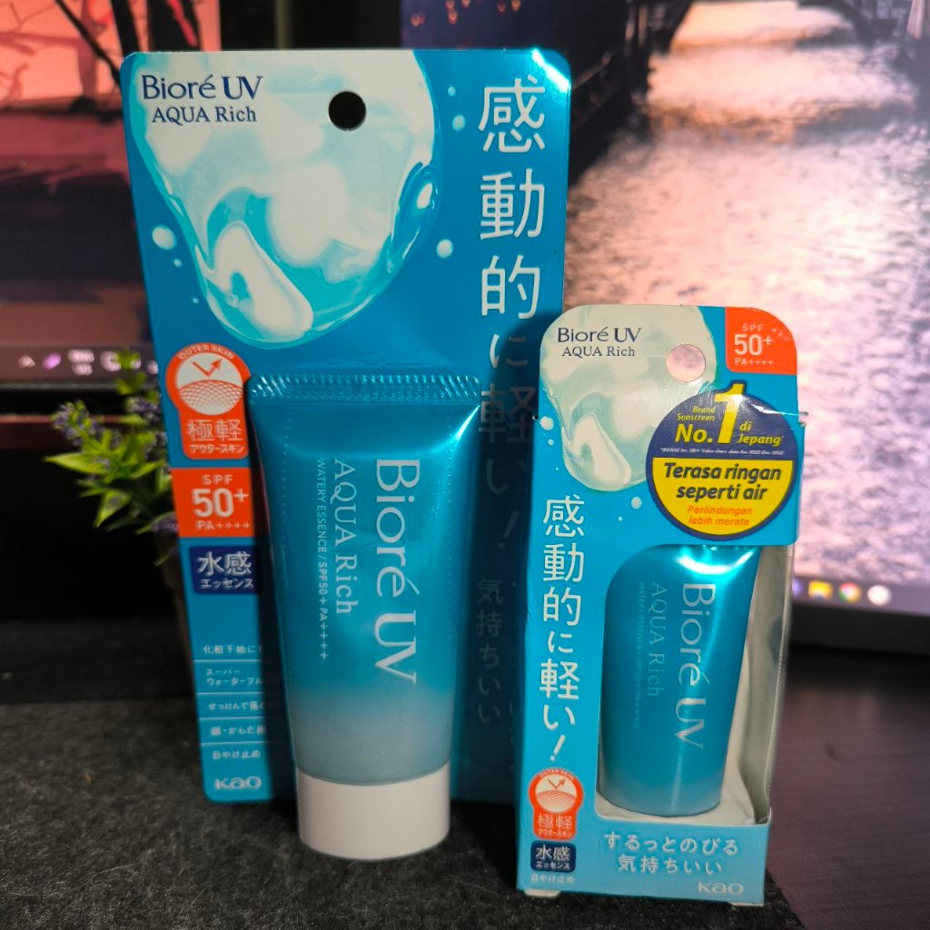 Jual Biore UV Aqua Rich Watery Essence Sunscreen Skin Care SPF 50 PA++ 15gr 50gr | Shopee Indonesia
