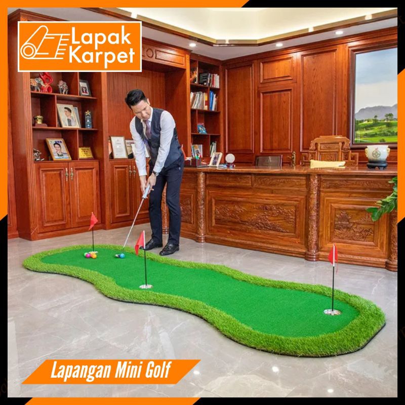 Jual Lapangan mini golf 100x250 cm / lapangan mini golf portabel / mini ...