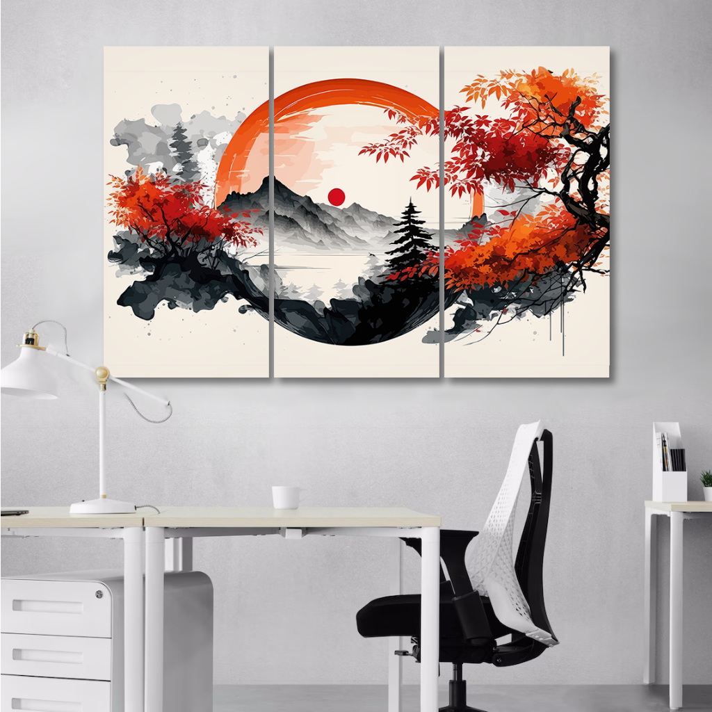 Jual #ART48 Wall Decor Pemandangan Gunung Fuji Ninja Japan Jepang Antik ...