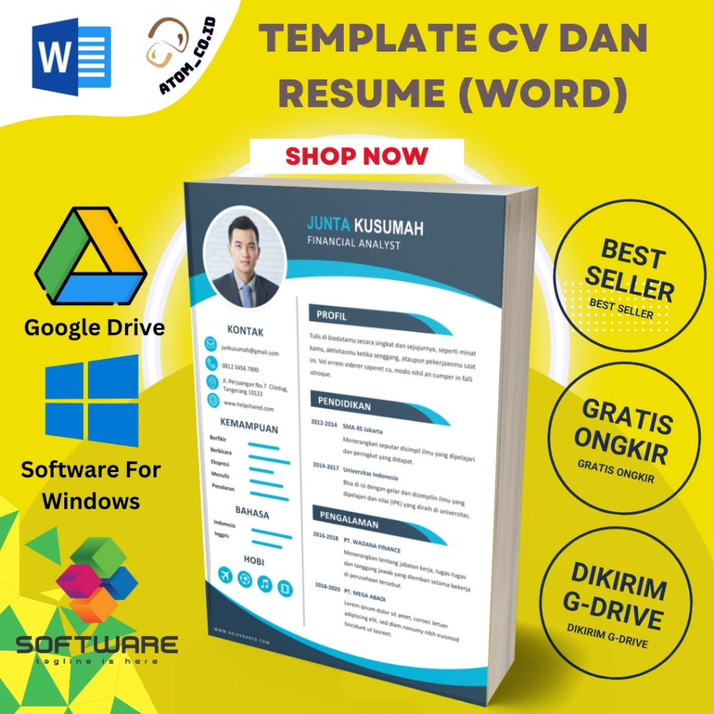 Jual 500+ Template CV Resume Curiculum Vitae Lamaran Kerja Format Word ...
