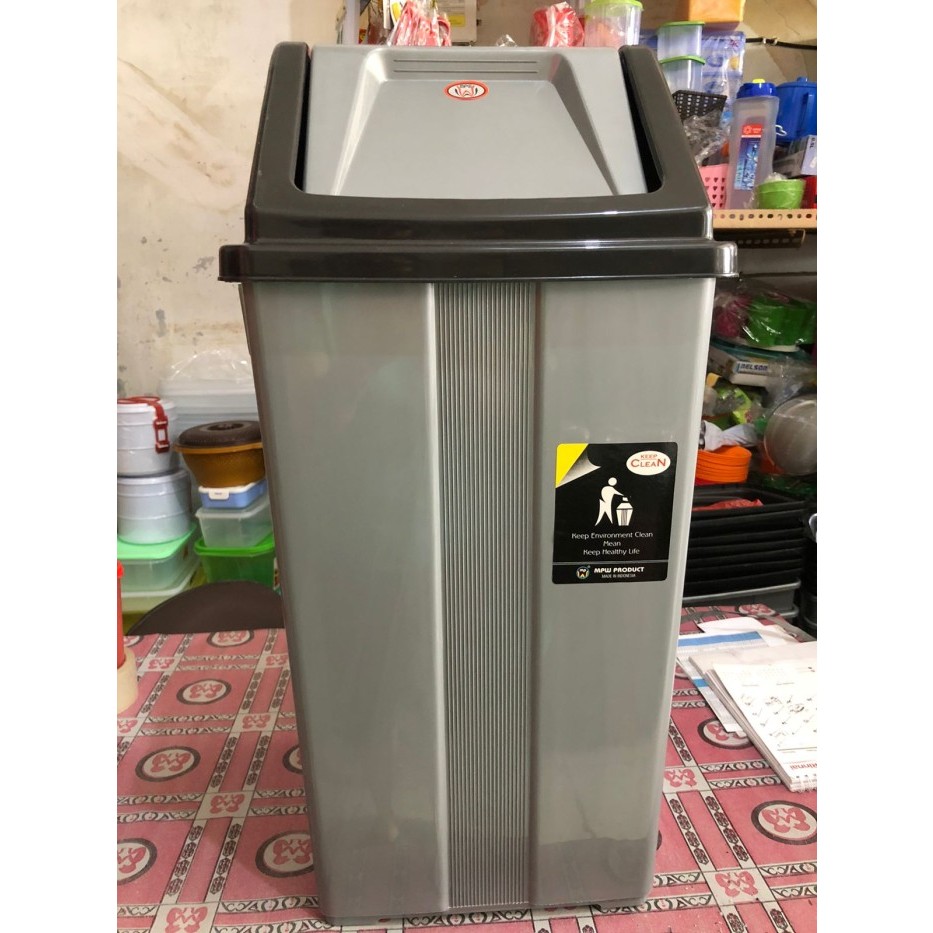 Jual Gambar Tong Sampah Besar 42 liter ABU MPW/Tempat Sampah Besar tutup | Shopee Indonesia