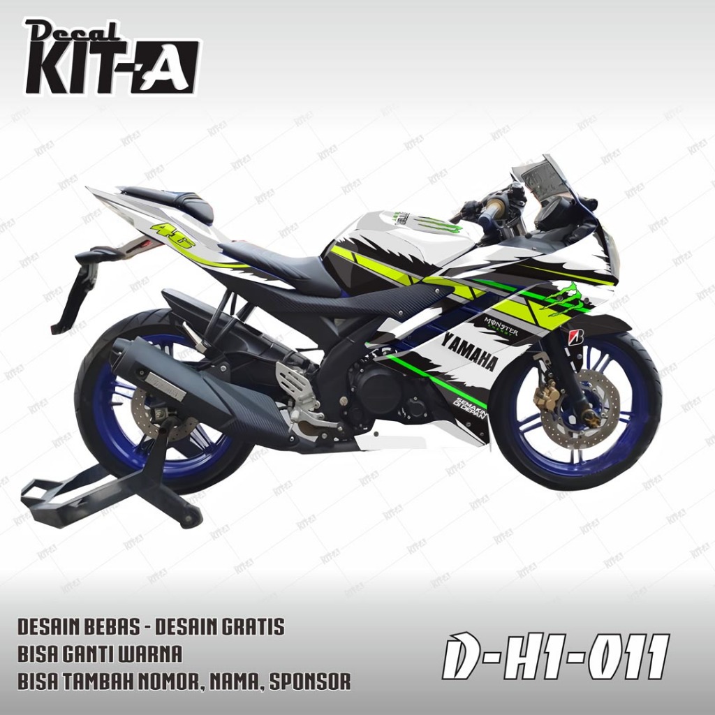 Jual Decal Stiker YZF R15 Dekal Stiker Striping Motor Custom Monster Energy (D-H1-011) H1-002 H1 ...