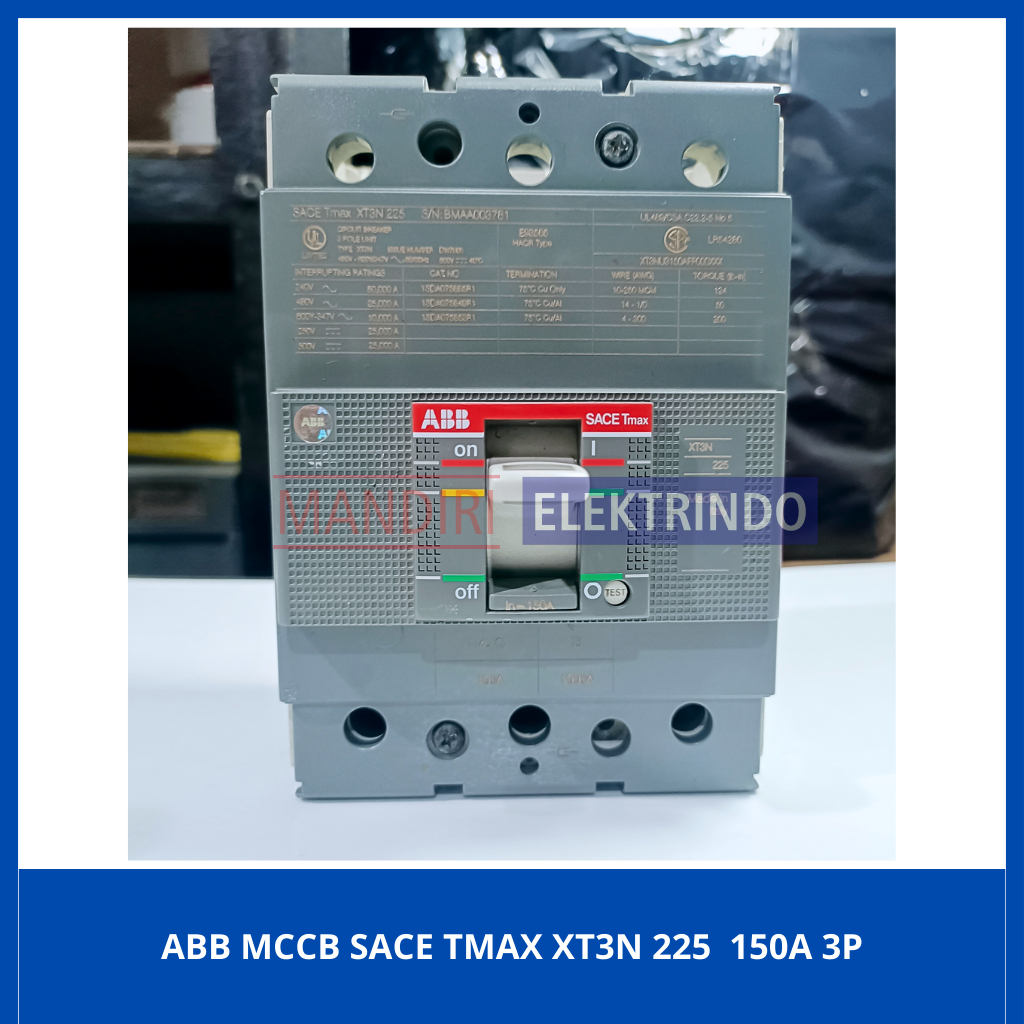 Jual ABB MCCB SACE TMAX XT3N 225 150A 3P | Shopee Indonesia
