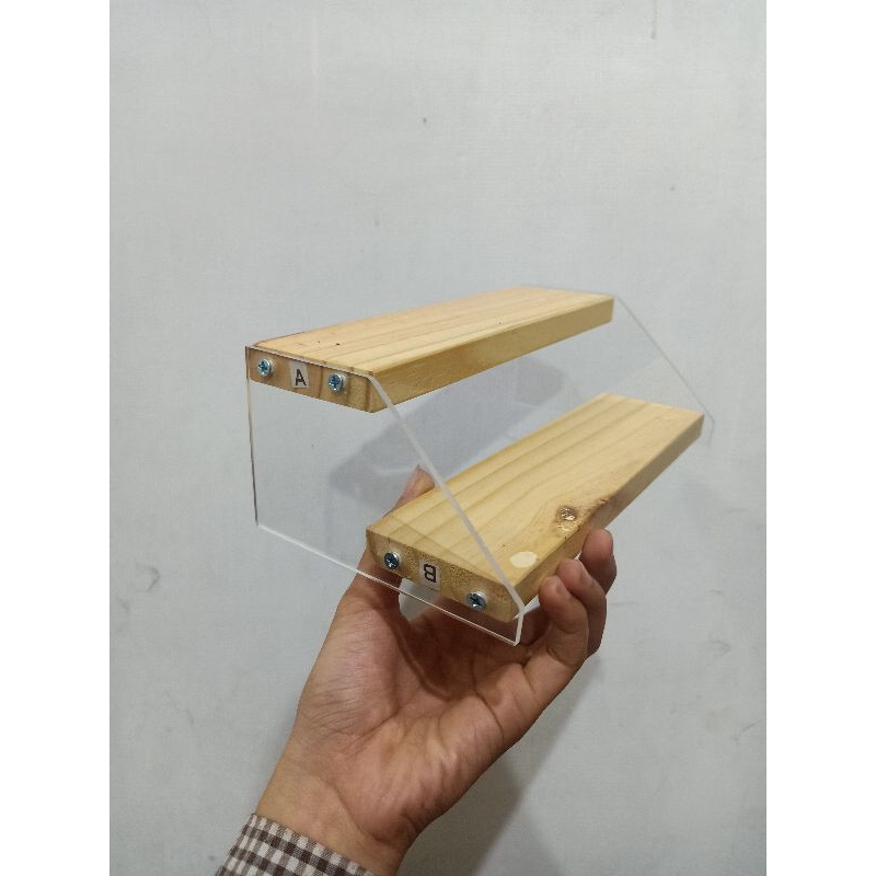 Jual Rak Kayu 2 Tingkat Akrilik BENING Kayu Aesthetic Penyimpanan Bumbu ...