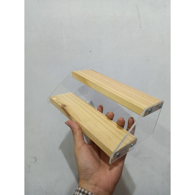 Jual Rak Kayu 2 Tingkat Akrilik BENING Kayu Aesthetic Tempat ...