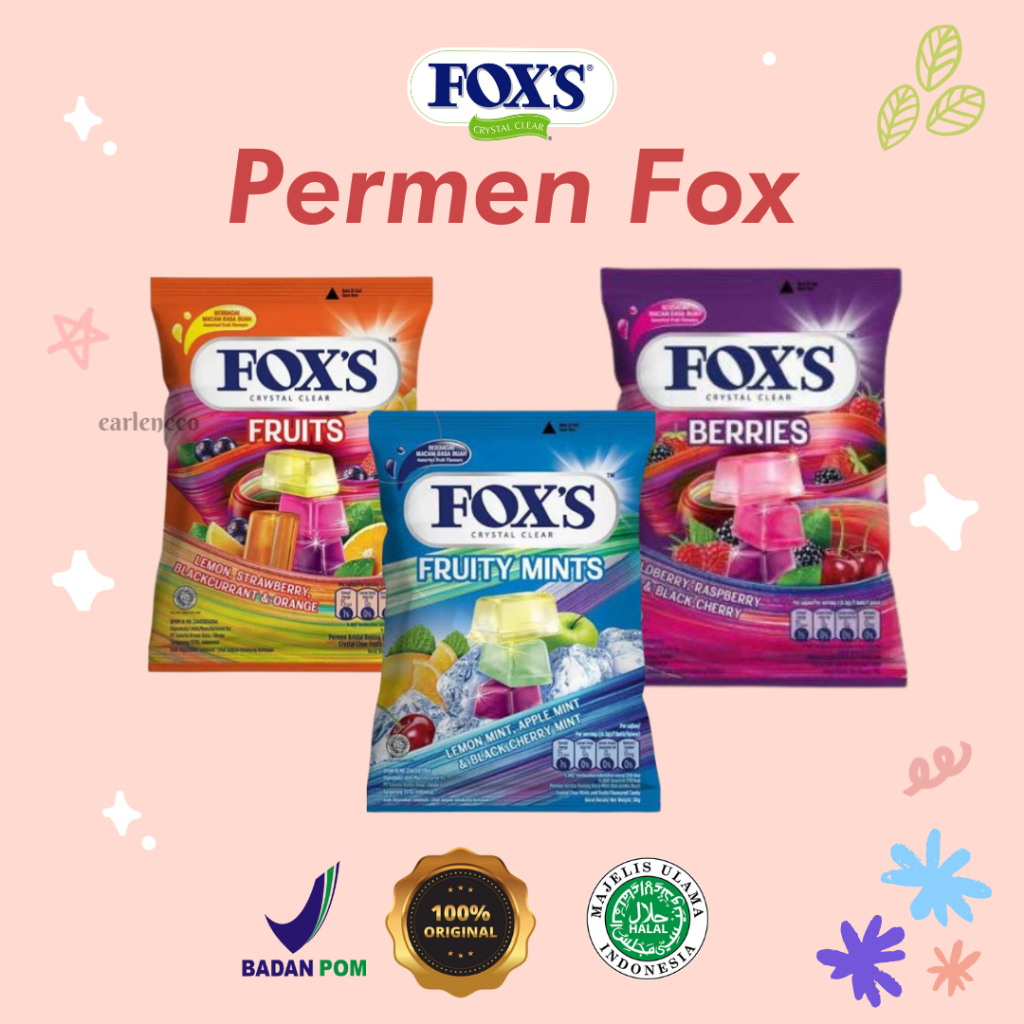 Jual Permen FOXS fox Crystal Clear varian rasa Fruits Mints, Berries ...
