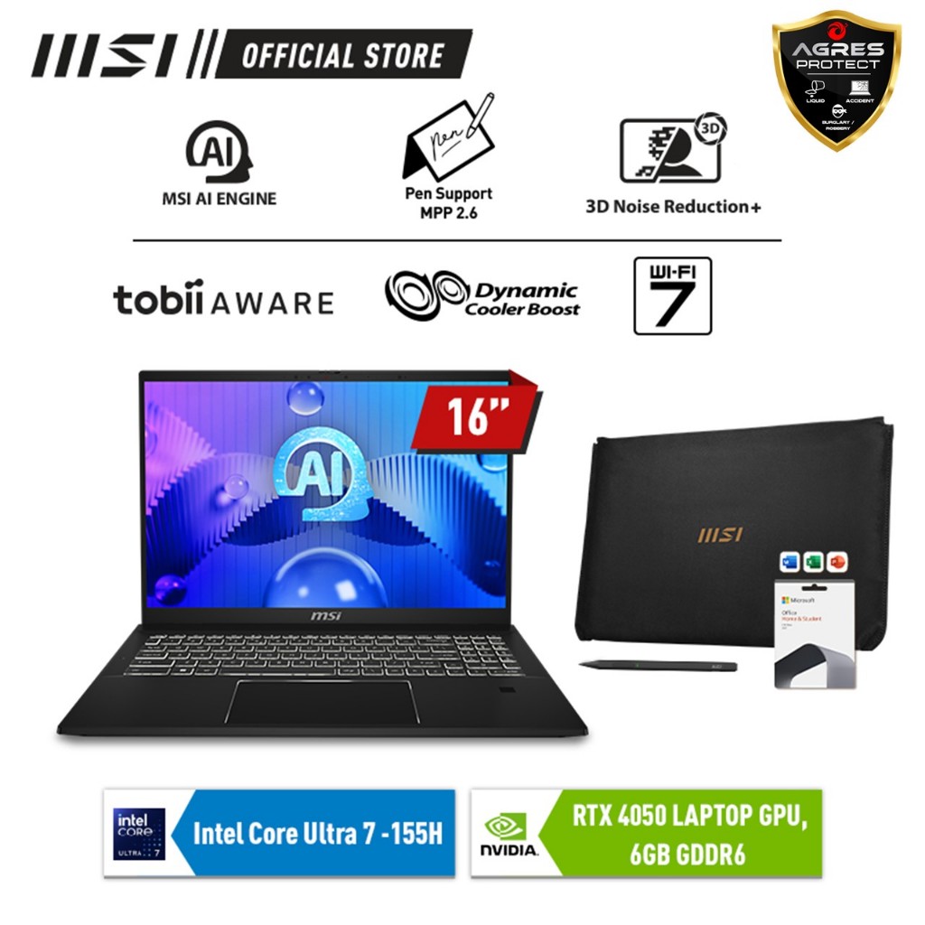 Jual MSI SUMMIT E16 AI STUDIO TOUCH ULTRA 7 155H RTX4050 6GB - 32GB 1TB ...